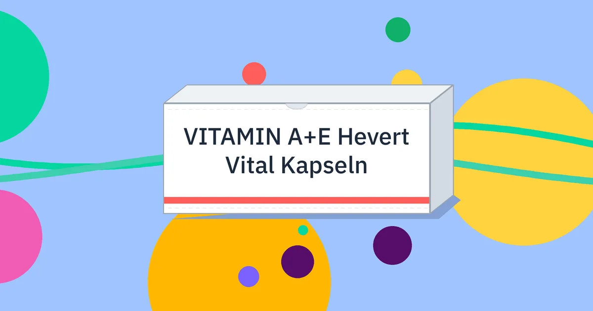 Symbolbild: Packung mit der Aufschrift VITAMIN A+E Hevert Vital Kapseln (PZN 18219756) – Verfügbarkeit und Bezug in Apotheken in Frankfurt am Main