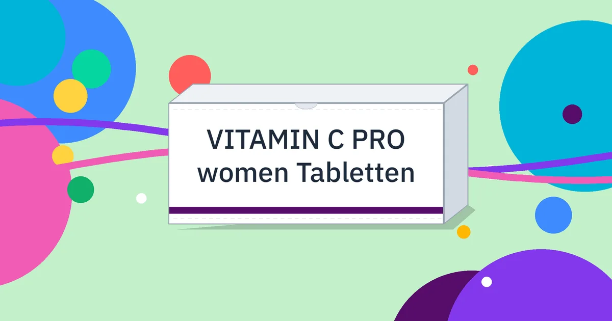 Symbolbild: Packung mit der Aufschrift VITAMIN C PRO women Tabletten (PZN 15323631) – Verfügbarkeit und Bezug in Apotheken in Frankfurt am Main