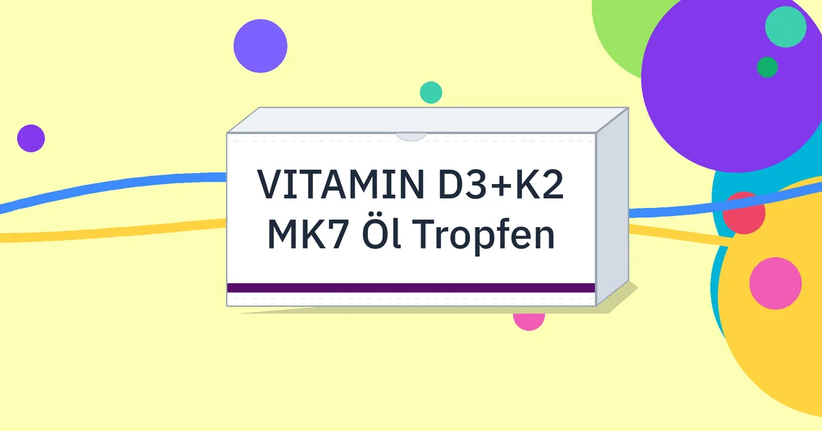Symbolbild: Packung mit der Aufschrift VITAMIN D3+K2 MK7 Öl Tropfen (PZN 17255661) – Verfügbarkeit und Bezug in Apotheken in Frankfurt am Main