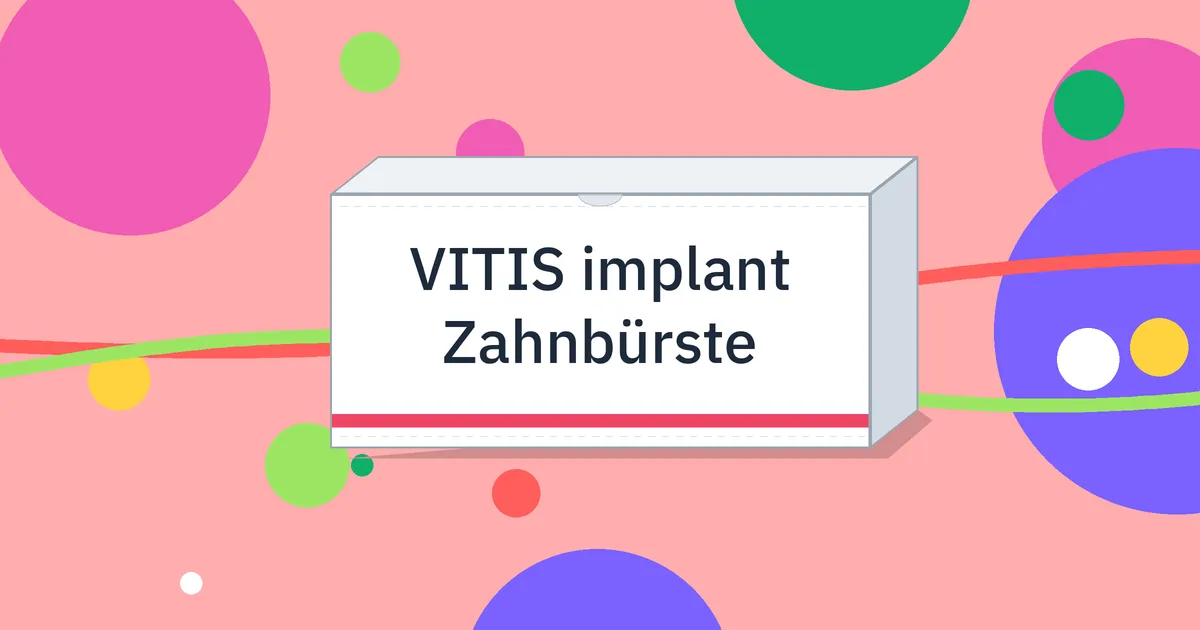 Symbolbild: Packung mit der Aufschrift VITIS implant Zahnbürste (PZN 09426114) – Verfügbarkeit und Bezug in Apotheken in Frankfurt am Main