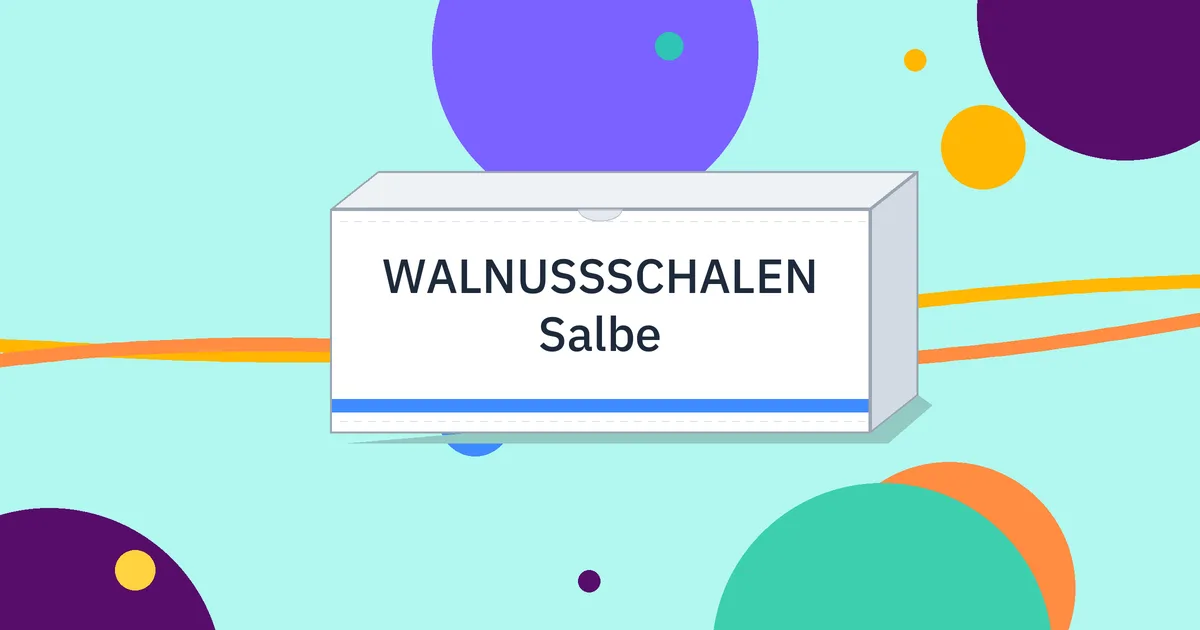 Symbolbild: Packung mit der Aufschrift WALNUSSSCHALEN Salbe (PZN 19419144) – Verfügbarkeit und Bezug in Apotheken in Frankfurt am Main