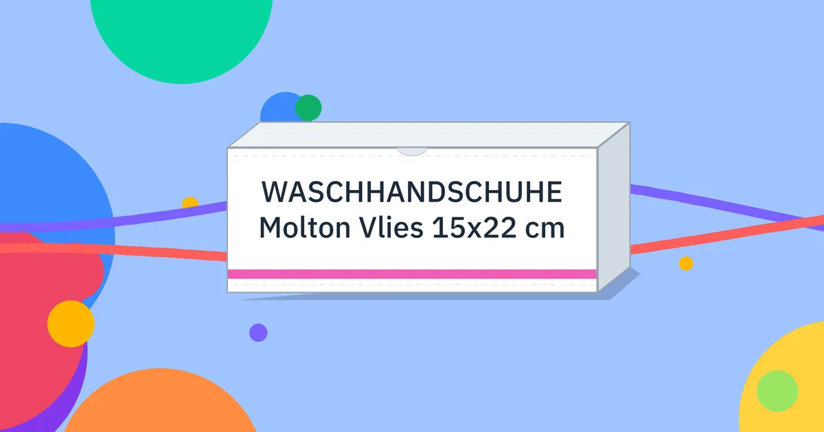 Symbolbild: Packung mit der Aufschrift WASCHHANDSCHUHE Molton Vlies 15x22 cm (PZN 18850638) – Verfügbarkeit und Bezug in Apotheken in Frankfurt am Main