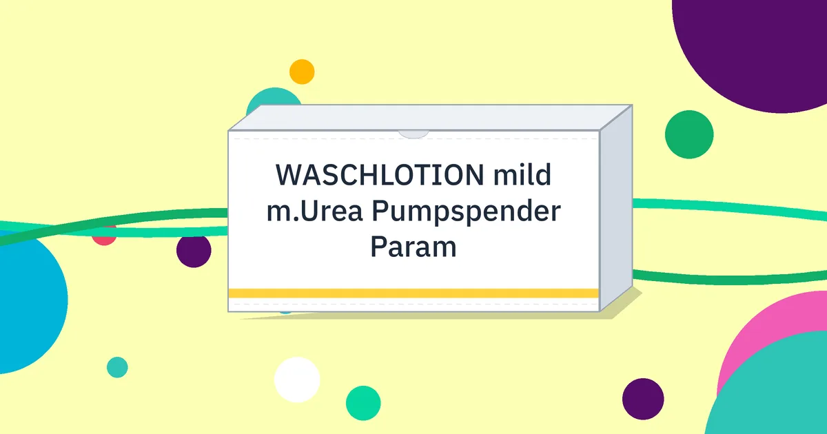Symbolbild: Packung mit der Aufschrift WASCHLOTION mild m.Urea Pumpspender Param (PZN 06811900) – Verfügbarkeit und Bezug in Apotheken in Frankfurt am Main
