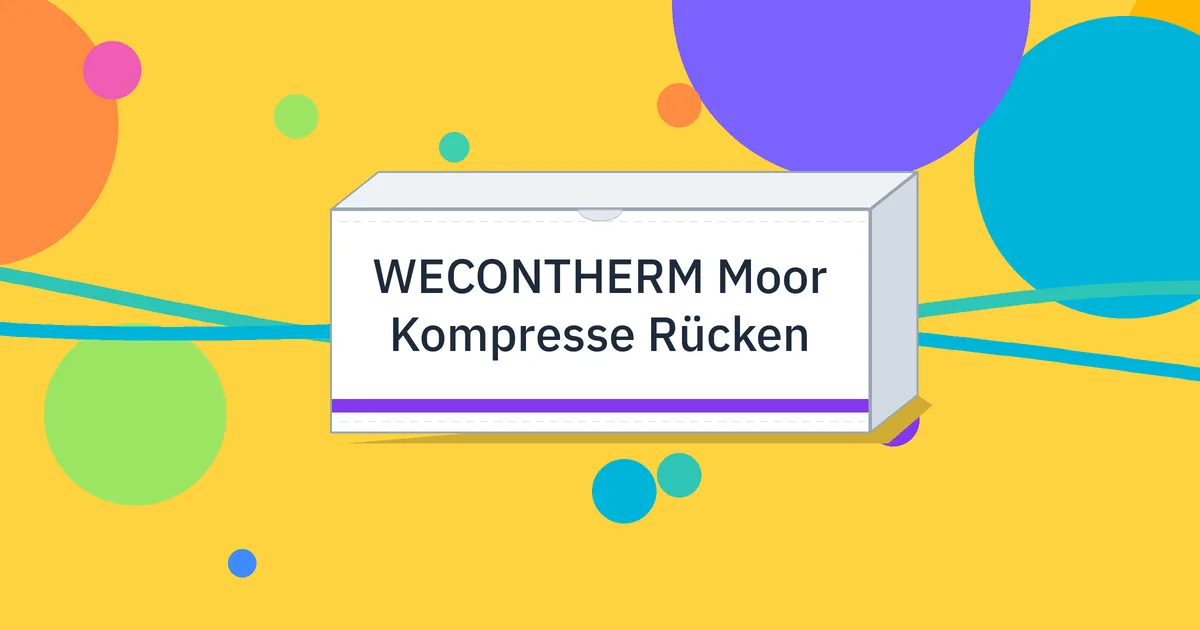 Symbolbild: Packung mit der Aufschrift WECONTHERM Moor Kompresse Rücken (PZN 04689458) – Verfügbarkeit und Bezug in Apotheken in Frankfurt am Main