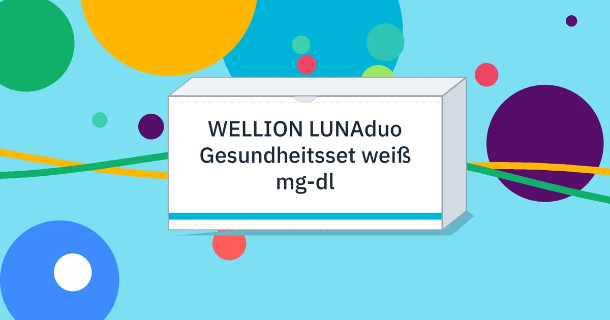 Symbolbild: Packung mit der Aufschrift WELLION LUNAduo Gesundheitsset weiß mg-dl (PZN 13350440) – Verfügbarkeit und Bezug in Apotheken in Frankfurt am Main