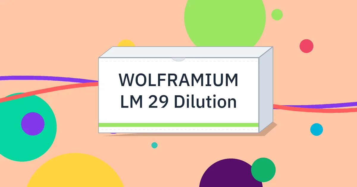 Symbolbild: Packung mit der Aufschrift WOLFRAMIUM LM 29 Dilution (PZN 13281058) – Verfügbarkeit und Bezug in Apotheken in Frankfurt am Main