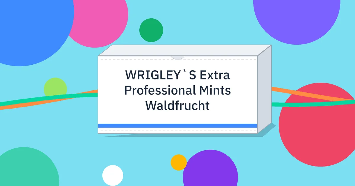 Symbolbild: Packung mit der Aufschrift WRIGLEY`S Extra Professional Mints Waldfrucht (PZN 10058839) – Verfügbarkeit und Bezug in Apotheken in Frankfurt am Main