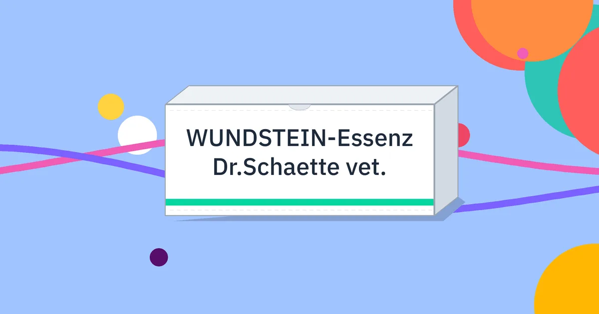 Symbolbild: Packung mit der Aufschrift WUNDSTEIN-Essenz Dr.Schaette vet. (PZN 11332840) – Verfügbarkeit und Bezug in Apotheken in Frankfurt am Main