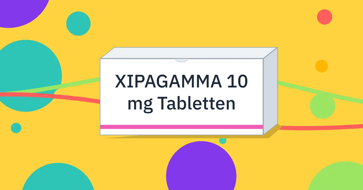 Symbolbild: Packung mit der Aufschrift XIPAGAMMA 10 mg Tabletten (PZN 03709503) – Verfügbarkeit und Bezug in Apotheken in Frankfurt am Main