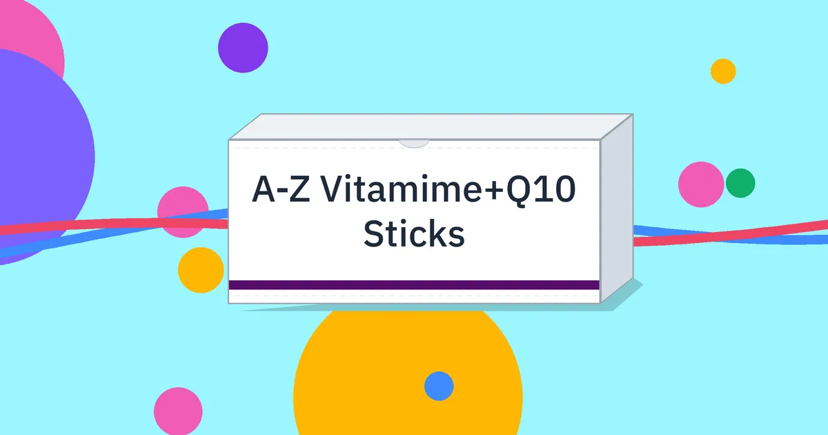 Symbolbild: Packung mit der Aufschrift A-Z Vitamime+Q10 Sticks (PZN 17467908) – Verfügbarkeit und Bezug in Apotheken in Frankfurt am Main