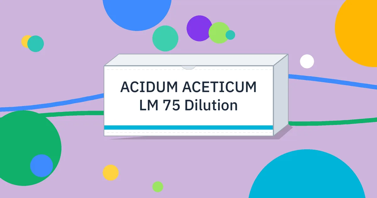 Symbolbild: Packung mit der Aufschrift ACIDUM ACETICUM LM 75 Dilution (PZN 13267532) – Verfügbarkeit und Bezug in Apotheken in Frankfurt am Main