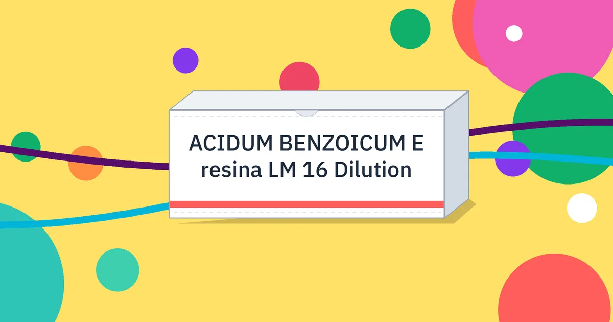 Symbolbild: Packung mit der Aufschrift ACIDUM BENZOICUM E resina LM 16 Dilution (PZN 16241668) – Verfügbarkeit und Bezug in Apotheken in Frankfurt am Main