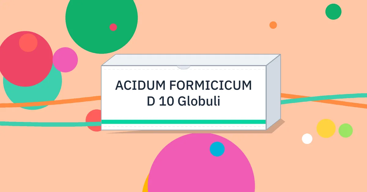Symbolbild: Packung mit der Aufschrift ACIDUM FORMICICUM D 10 Globuli (PZN 04200575) – Verfügbarkeit und Bezug in Apotheken in Frankfurt am Main