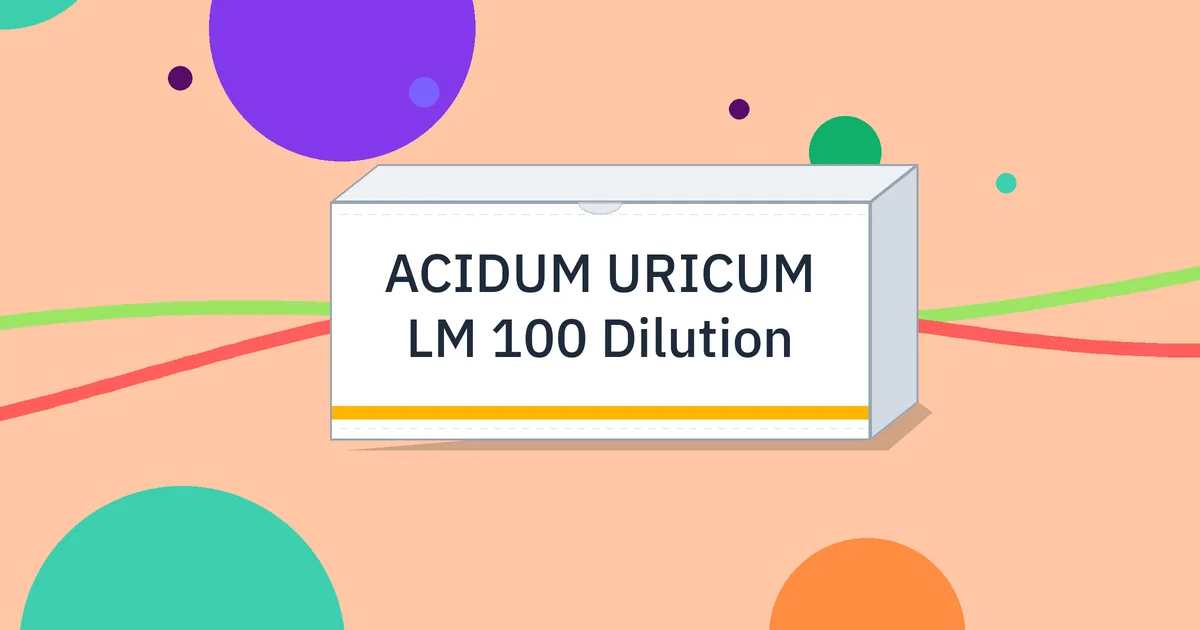 Symbolbild: Packung mit der Aufschrift ACIDUM URICUM LM 100 Dilution (PZN 13289278) – Verfügbarkeit und Bezug in Apotheken in Frankfurt am Main