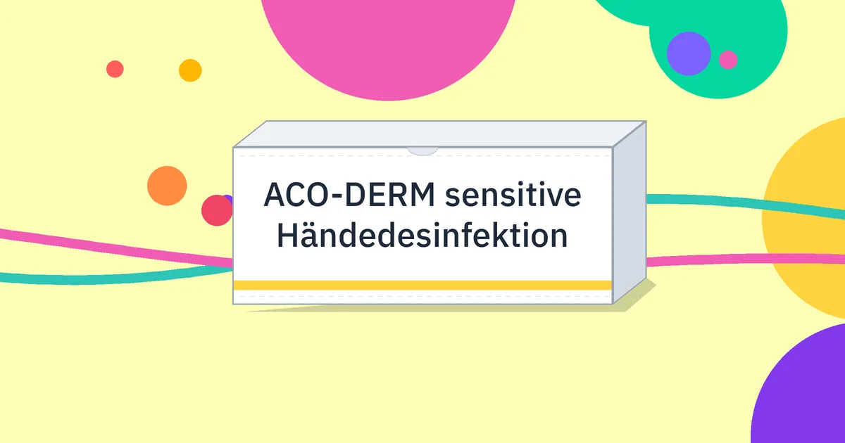 Symbolbild: Packung mit der Aufschrift ACO-DERM sensitive Händedesinfektion (PZN 17151654) – Verfügbarkeit und Bezug in Apotheken in Frankfurt am Main