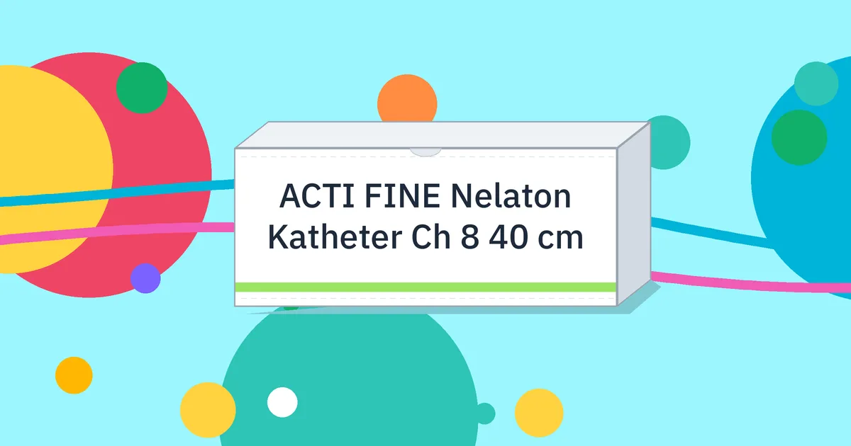 Symbolbild: Packung mit der Aufschrift ACTI FINE Nelaton Katheter Ch 8 40 cm (PZN 09616352) – Verfügbarkeit und Bezug in Apotheken in Frankfurt am Main