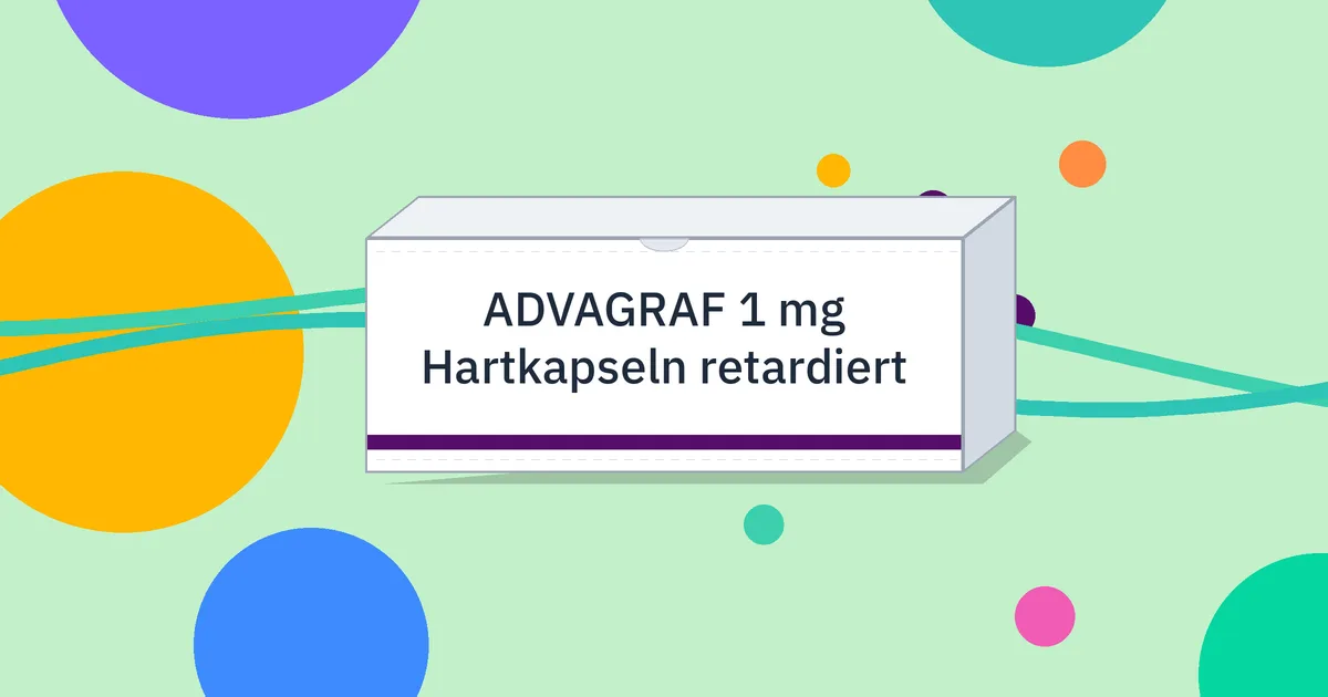 Symbolbild: Packung mit der Aufschrift ADVAGRAF 1 mg Hartkapseln retardiert (PZN 17370735) – Verfügbarkeit und Bezug in Apotheken in Frankfurt am Main