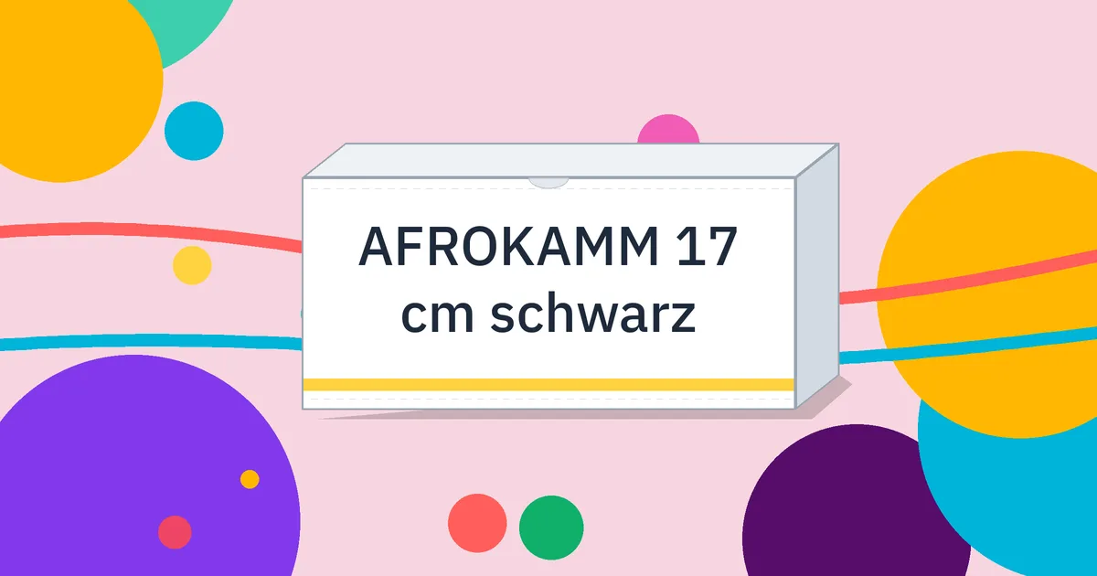 Symbolbild: Packung mit der Aufschrift AFROKAMM 17 cm schwarz (PZN 09720888) – Verfügbarkeit und Bezug in Apotheken in Frankfurt am Main