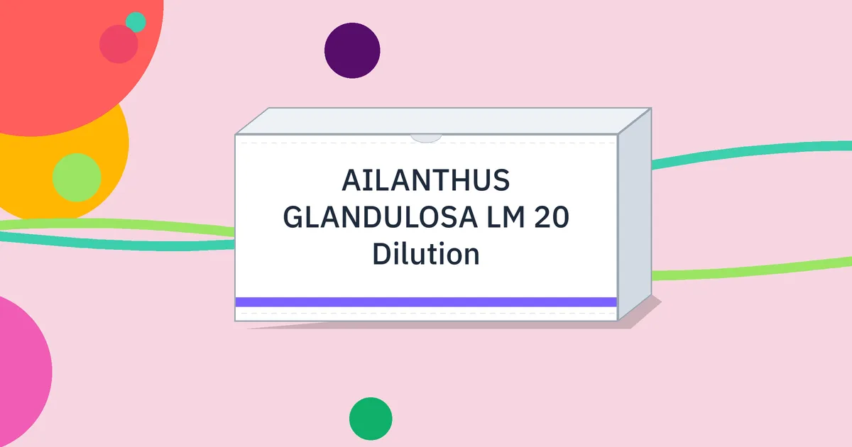 Symbolbild: Packung mit der Aufschrift AILANTHUS GLANDULOSA LM 20 Dilution (PZN 13307958) – Verfügbarkeit und Bezug in Apotheken in Frankfurt am Main