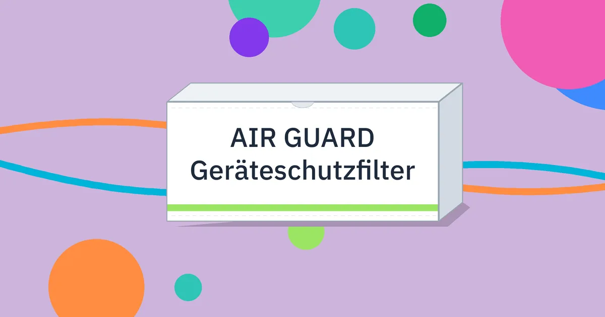 Symbolbild: Packung mit der Aufschrift AIR GUARD Geräteschutzfilter (PZN 16787887) – Verfügbarkeit und Bezug in Apotheken in Frankfurt am Main