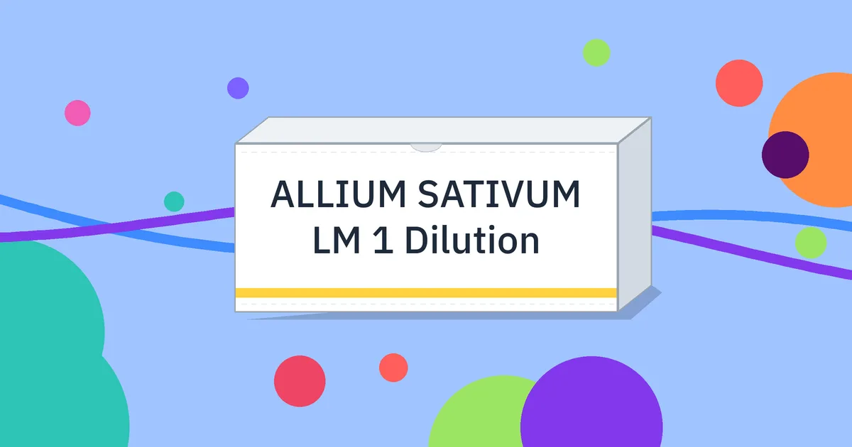 Symbolbild: Packung mit der Aufschrift ALLIUM SATIVUM LM 1 Dilution (PZN 13311411) – Verfügbarkeit und Bezug in Apotheken in Frankfurt am Main