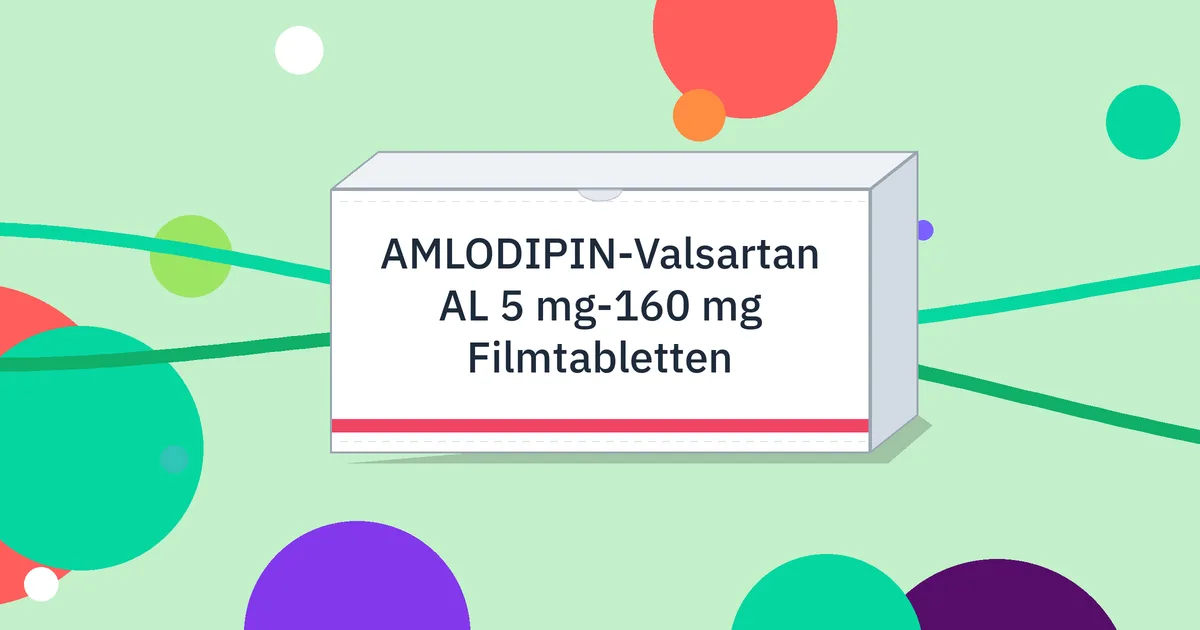 Symbolbild: Packung mit der Aufschrift AMLODIPIN-Valsartan AL 5 mg-160 mg Filmtabletten (PZN 13947899) – Verfügbarkeit und Bezug in Apotheken in Frankfurt am Main
