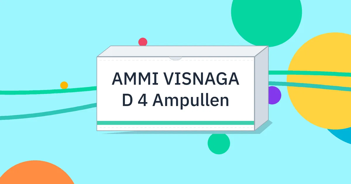 Symbolbild: Packung mit der Aufschrift AMMI VISNAGA D 4 Ampullen (PZN 11703992) – Verfügbarkeit und Bezug in Apotheken in Frankfurt am Main
