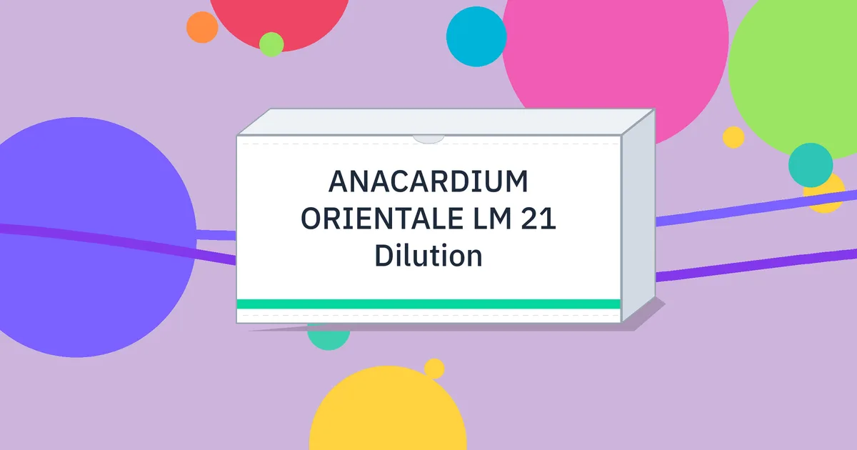 Symbolbild: Packung mit der Aufschrift ANACARDIUM ORIENTALE LM 21 Dilution (PZN 12762086) – Verfügbarkeit und Bezug in Apotheken in Frankfurt am Main