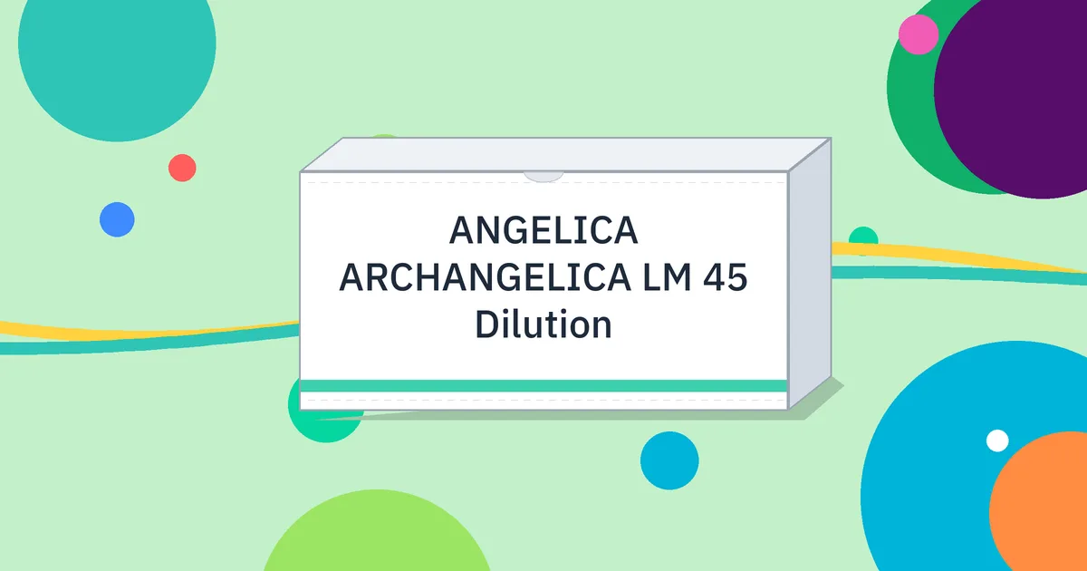 Symbolbild: Packung mit der Aufschrift ANGELICA ARCHANGELICA LM 45 Dilution (PZN 13368233) – Verfügbarkeit und Bezug in Apotheken in Frankfurt am Main