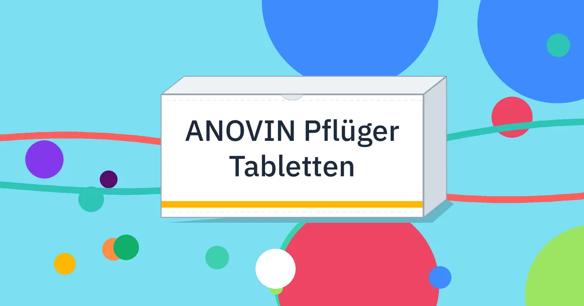 Symbolbild: Packung mit der Aufschrift ANOVIN Pflüger Tabletten (PZN 01179610) – Verfügbarkeit und Bezug in Apotheken in Frankfurt am Main