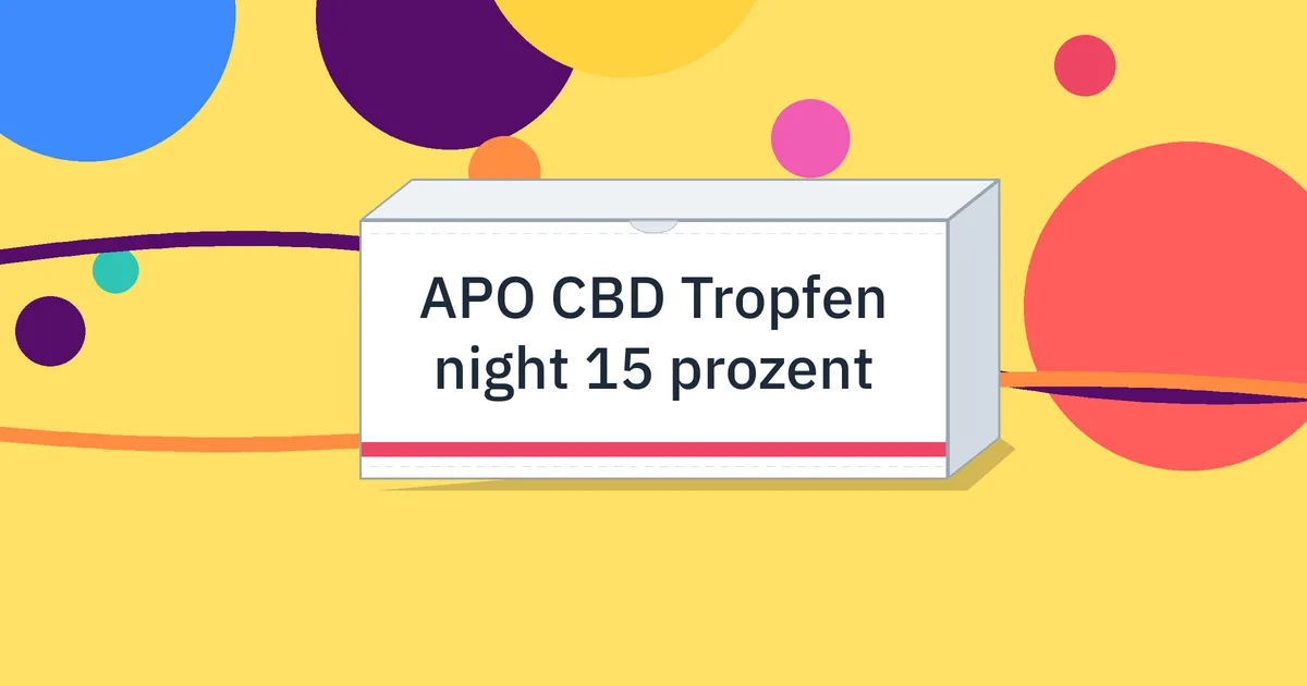 Symbolbild: Packung mit der Aufschrift APO CBD Tropfen night 15 prozent (PZN 17363830) – Verfügbarkeit und Bezug in Apotheken in Frankfurt am Main