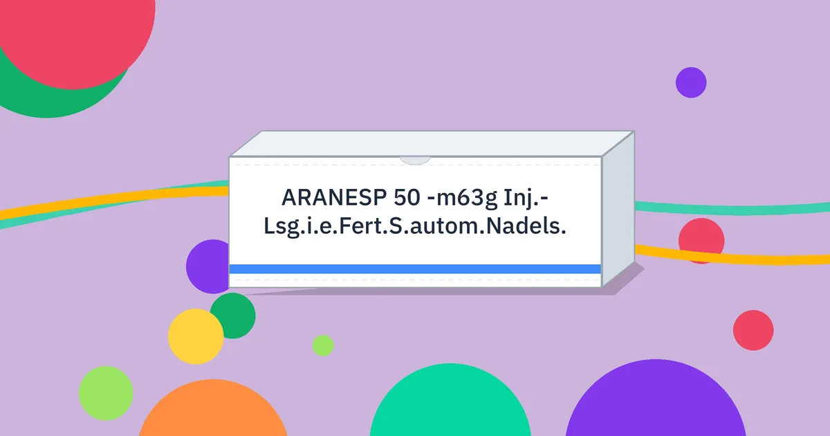Symbolbild: Packung mit der Aufschrift ARANESP 50 -m63g Inj.-Lsg.i.e.Fert.S.autom.Nadels. (PZN 08877889) – Verfügbarkeit und Bezug in Apotheken in Frankfurt am Main