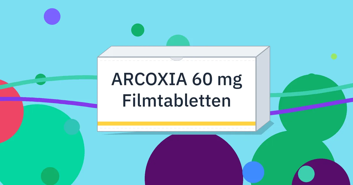 Symbolbild: Packung mit der Aufschrift ARCOXIA 60 mg Filmtabletten (PZN 06580719) – Verfügbarkeit und Bezug in Apotheken in Frankfurt am Main