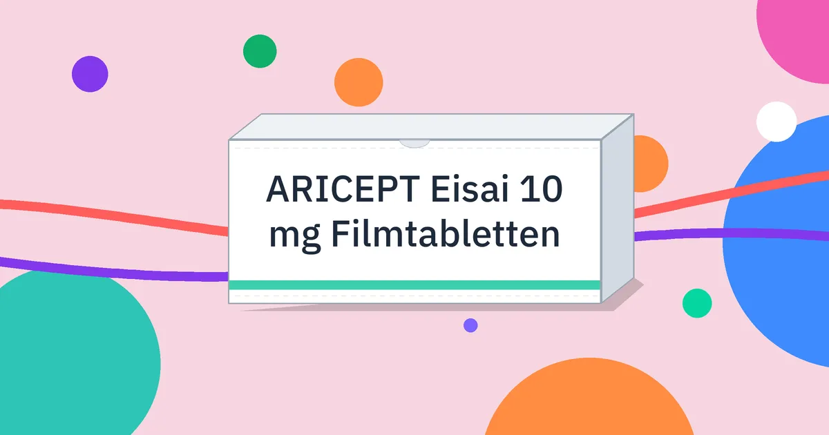 Symbolbild: Packung mit der Aufschrift ARICEPT Eisai 10 mg Filmtabletten (PZN 08490570) – Verfügbarkeit und Bezug in Apotheken in Frankfurt am Main