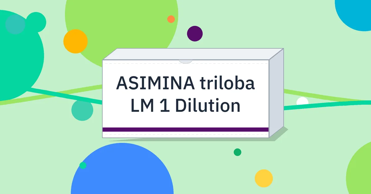 Symbolbild: Packung mit der Aufschrift ASIMINA triloba LM 1 Dilution (PZN 13401692) – Verfügbarkeit und Bezug in Apotheken in Frankfurt am Main