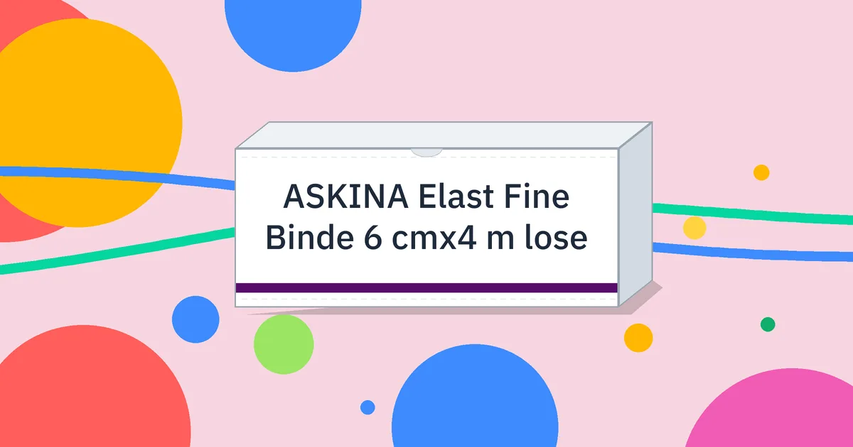 Symbolbild: Packung mit der Aufschrift ASKINA Elast Fine Binde 6 cmx4 m lose (PZN 01298013) – Verfügbarkeit und Bezug in Apotheken in Frankfurt am Main