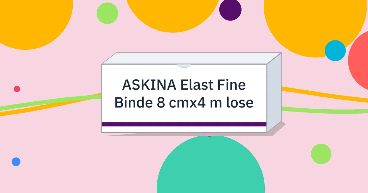 Symbolbild: Packung mit der Aufschrift ASKINA Elast Fine Binde 8 cmx4 m lose (PZN 09314450) – Verfügbarkeit und Bezug in Apotheken in Frankfurt am Main