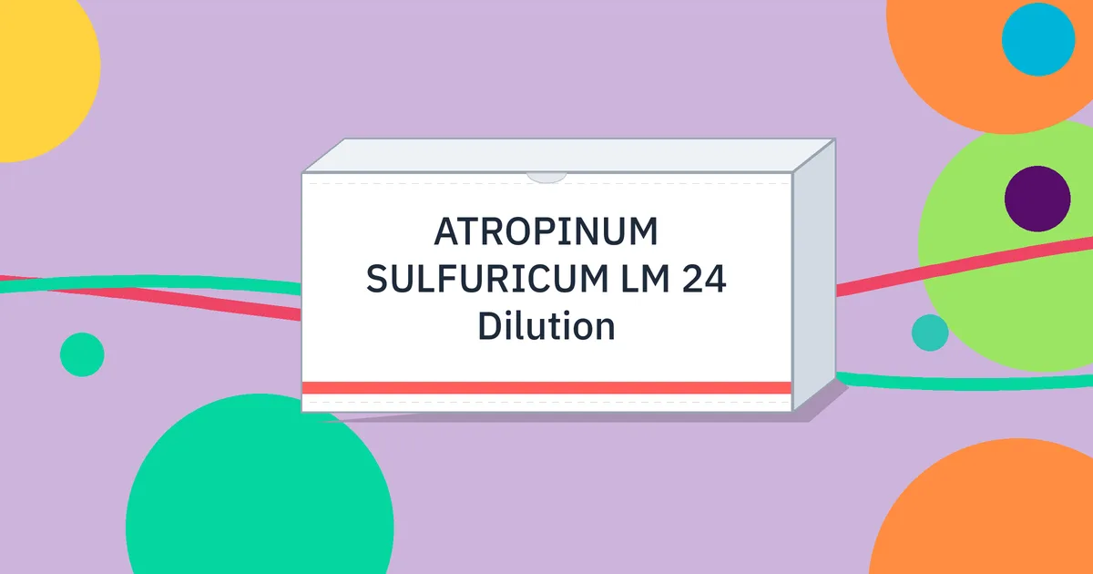 Symbolbild: Packung mit der Aufschrift ATROPINUM SULFURICUM LM 24 Dilution (PZN 13407128) – Verfügbarkeit und Bezug in Apotheken in Frankfurt am Main