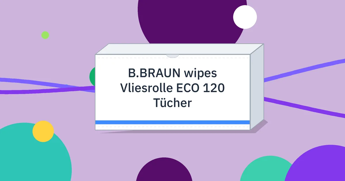 Symbolbild: Packung mit der Aufschrift B.BRAUN wipes Vliesrolle ECO 120 Tücher (PZN 10329126) – Verfügbarkeit und Bezug in Apotheken in Frankfurt am Main