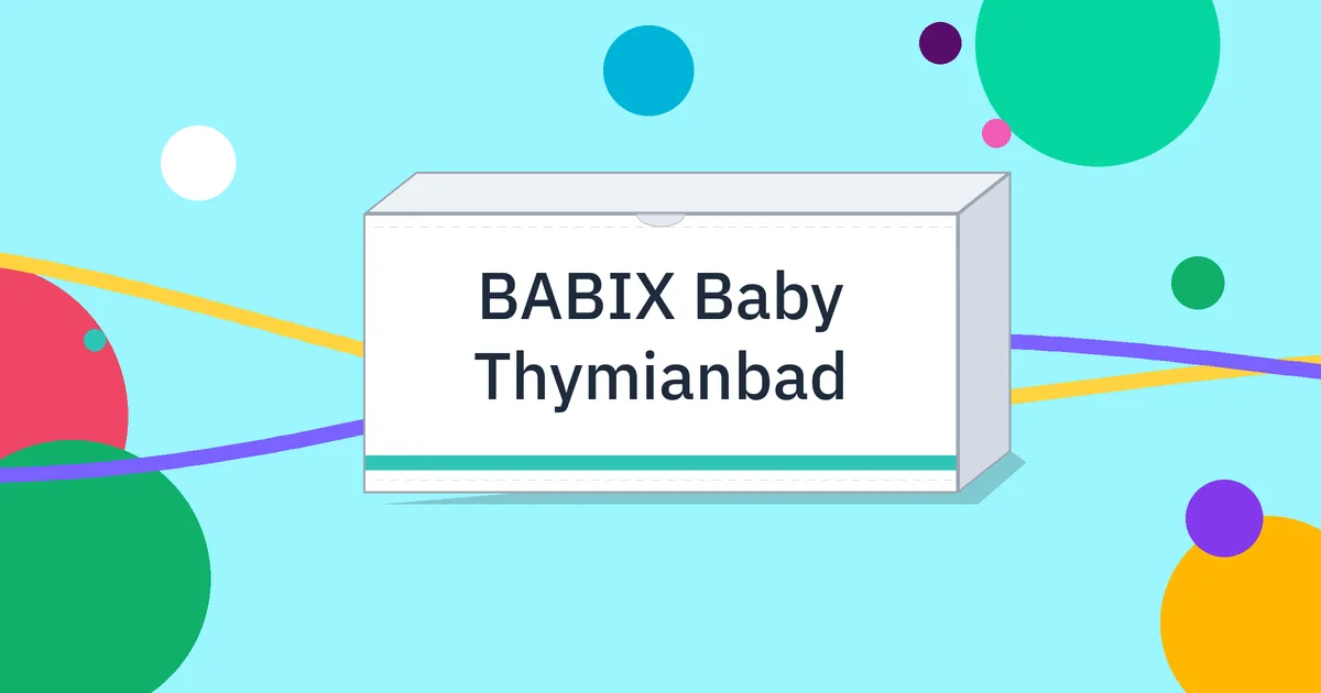 Symbolbild: Packung mit der Aufschrift BABIX Baby Thymianbad (PZN 14307268) – Verfügbarkeit und Bezug in Apotheken in Frankfurt am Main