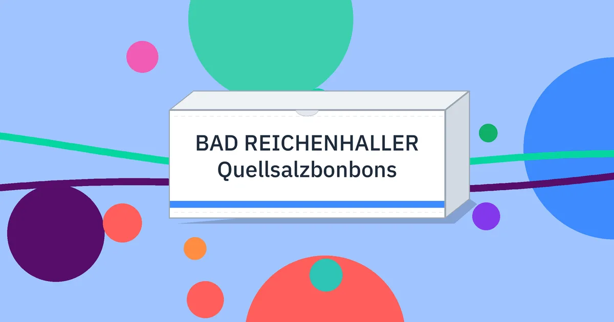 Symbolbild: Packung mit der Aufschrift BAD REICHENHALLER Quellsalzbonbons (PZN 00101190) – Verfügbarkeit und Bezug in Apotheken in Frankfurt am Main