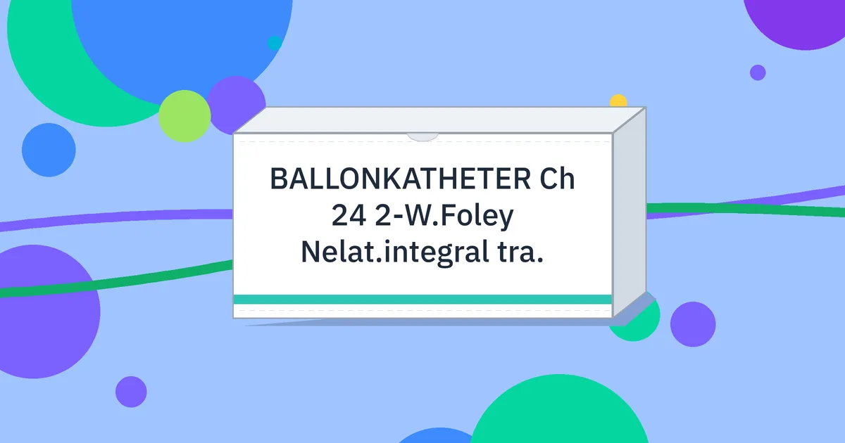 Symbolbild: Packung mit der Aufschrift BALLONKATHETER Ch 24 2-W.Foley Nelat.integral tra. (PZN 14350270) – Verfügbarkeit und Bezug in Apotheken in Frankfurt am Main