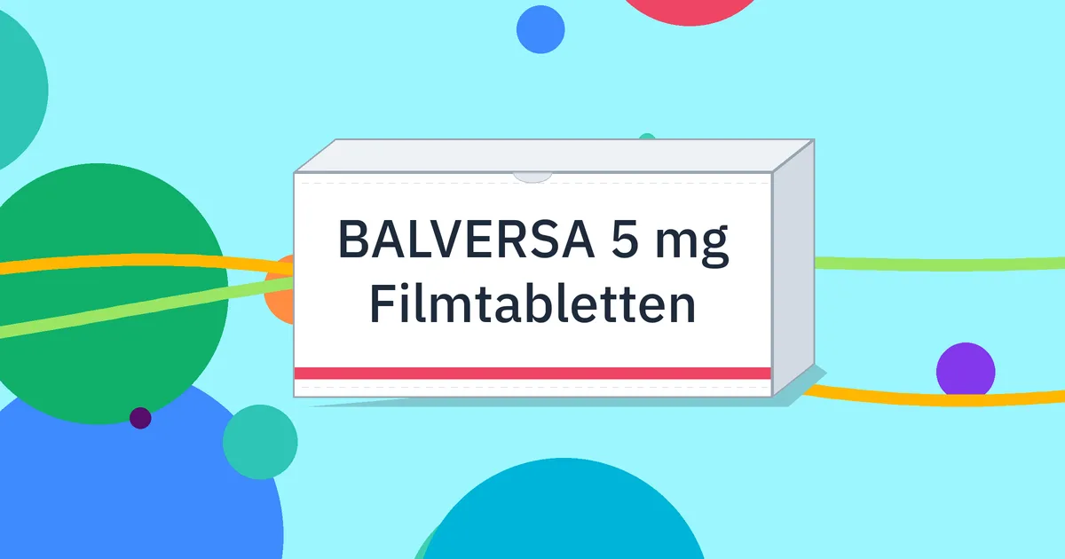 Symbolbild: Packung mit der Aufschrift BALVERSA 5 mg Filmtabletten (PZN 19209748) – Verfügbarkeit und Bezug in Apotheken in Frankfurt am Main