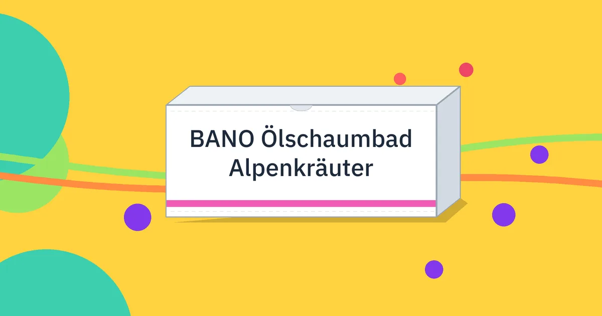 Symbolbild: Packung mit der Aufschrift BANO Ölschaumbad Alpenkräuter (PZN 20336481) – Verfügbarkeit und Bezug in Apotheken in Frankfurt am Main