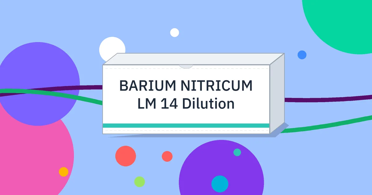 Symbolbild: Packung mit der Aufschrift BARIUM NITRICUM LM 14 Dilution (PZN 13377539) – Verfügbarkeit und Bezug in Apotheken in Frankfurt am Main