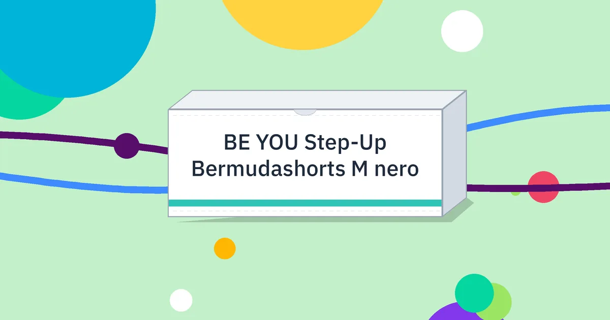 Symbolbild: Packung mit der Aufschrift BE YOU Step-Up Bermudashorts M nero (PZN 20719779) – Verfügbarkeit und Bezug in Apotheken in Frankfurt am Main