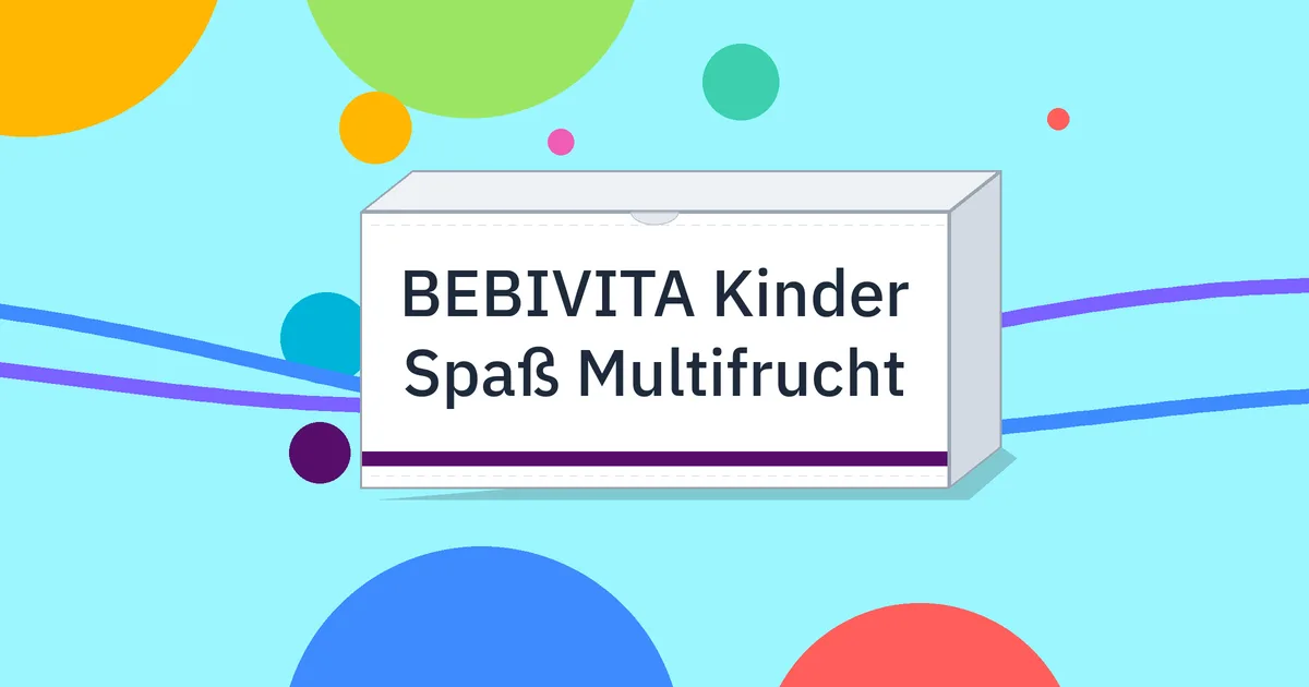 Symbolbild: Packung mit der Aufschrift BEBIVITA Kinder Spaß Multifrucht (PZN 10228402) – Verfügbarkeit und Bezug in Apotheken in Frankfurt am Main