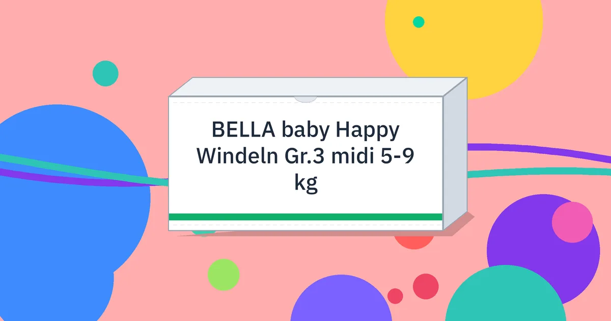 Symbolbild: Packung mit der Aufschrift BELLA baby Happy Windeln Gr.3 midi 5-9 kg (PZN 20524047) – Verfügbarkeit und Bezug in Apotheken in Frankfurt am Main