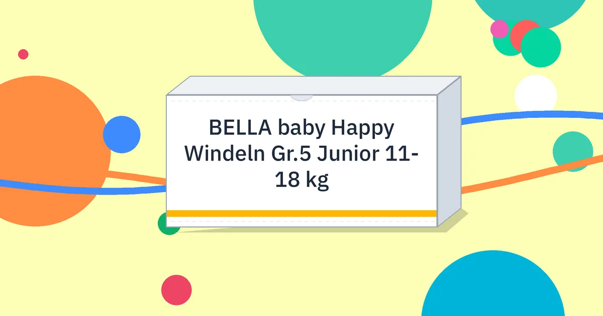 Symbolbild: Packung mit der Aufschrift BELLA baby Happy Windeln Gr.5 Junior 11-18 kg (PZN 19772679) – Verfügbarkeit und Bezug in Apotheken in Frankfurt am Main