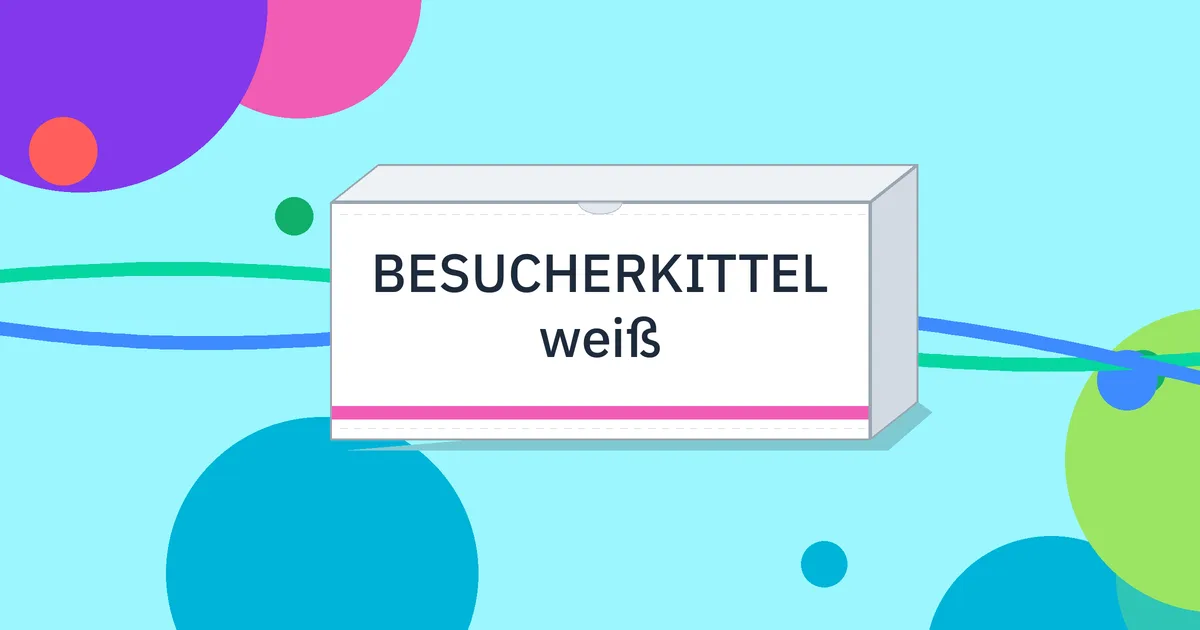 Symbolbild: Packung mit der Aufschrift BESUCHERKITTEL weiß (PZN 07120670) – Verfügbarkeit und Bezug in Apotheken in Frankfurt am Main